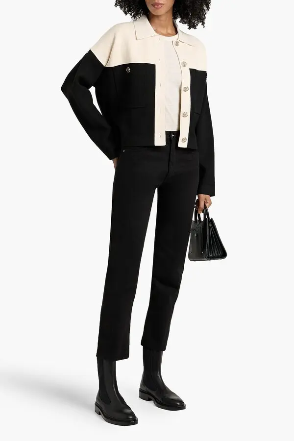 Sandro Two-tone Knitted Cardigan