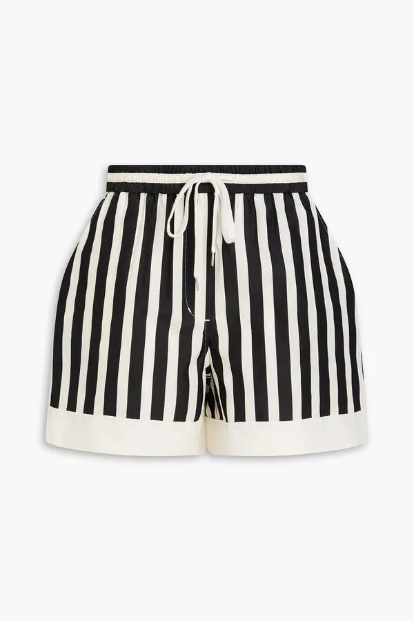 3.1 Phillip Lim Striped Cotton And Silkblend Shorts - Black