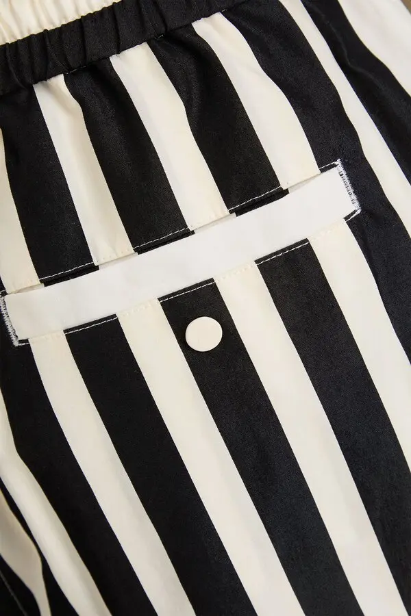 3.1 Phillip Lim Striped Cotton And Silk-blend Shorts - Black
