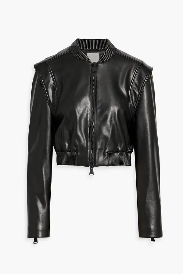 Simkhai Doreen Cropped Bomber Jacket - Black
