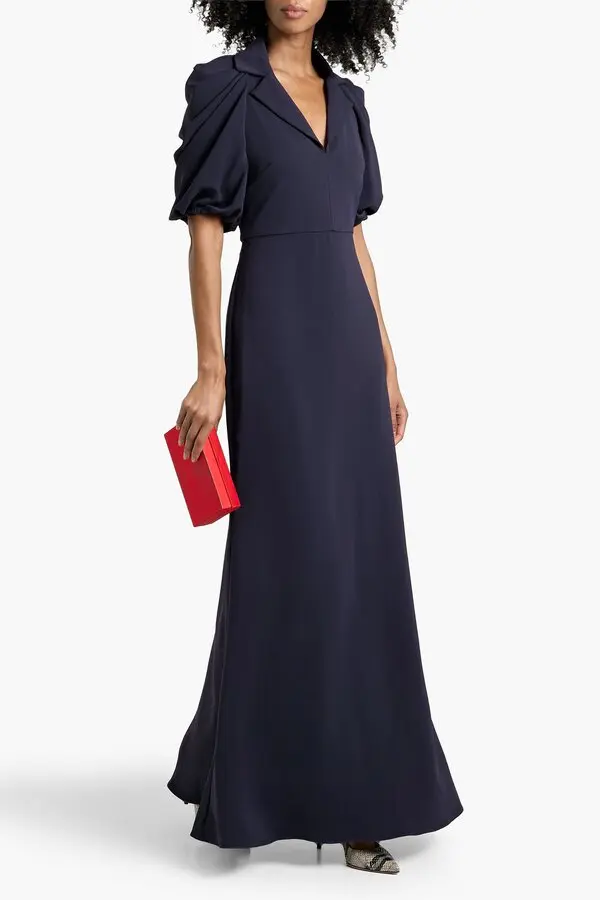 Badgley Mischka Draped Crepe Gown