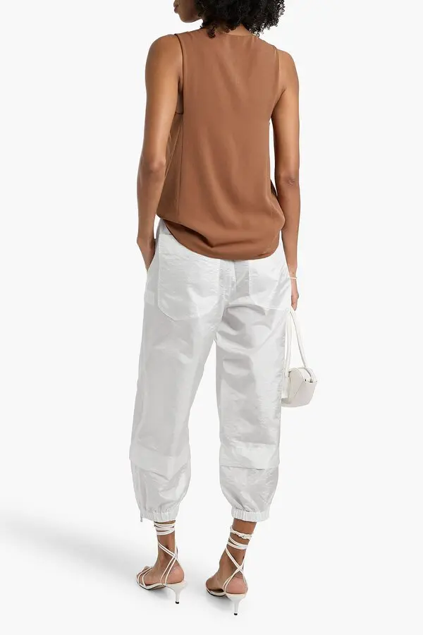 Tibi Cropped Crinkledshell Tapered Pants