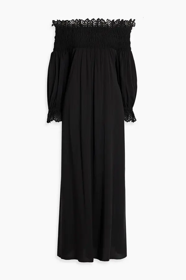 KIKA VARGAS Ira Off-the-shoulder Crepe Maxi Dress