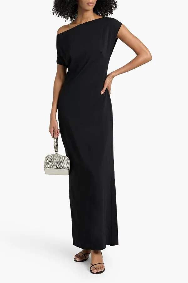 ST. AGNI One-shoulder Crepe Maxi Dress