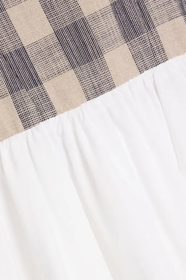 Simkhai Pfeiffer Gingham Broadcloth And Cotton-poplin Midi Dress - White