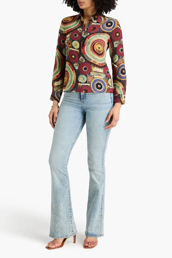 Alice + Olivia Willa Printed Silk Shirt - Multicolor