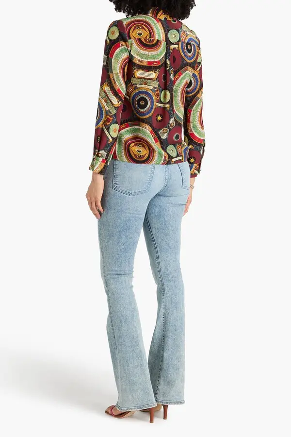 Alice + Olivia Willa Printed Silk Shirt - Multicolor