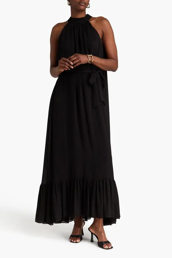 Alice + Olivia Jovie Ruffled Crepe De Chine Maxi Dress