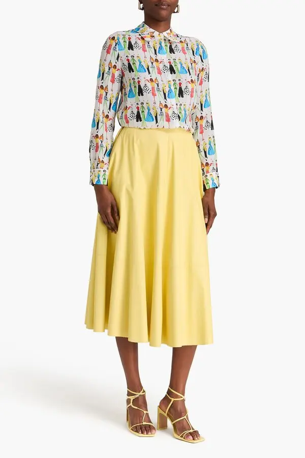 Alice + Olivia Printed Silk Crepe De Chine Shirt - Multicolor