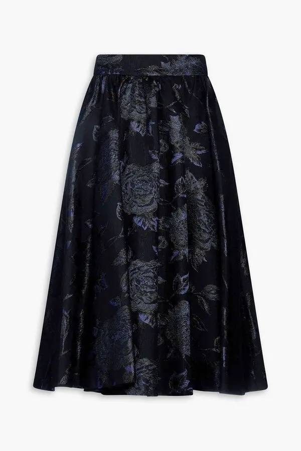 Alice + Olivia Alice Olivia Gilda Brocade Midi Skirt - Black