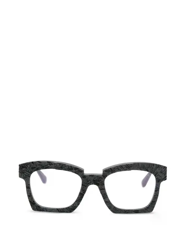 KUBORAUM Textured Geometric Frame Glasses - Black