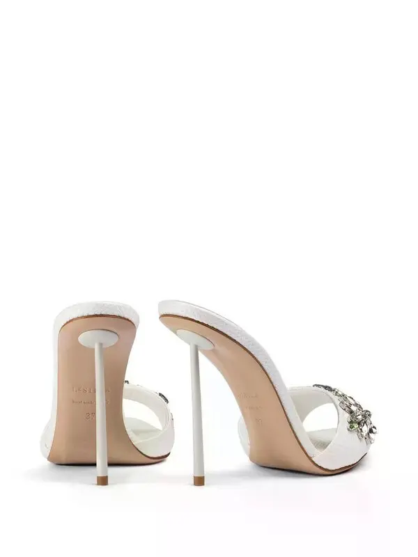 LE SILLA Prairie Floral Embellished Sandals - White