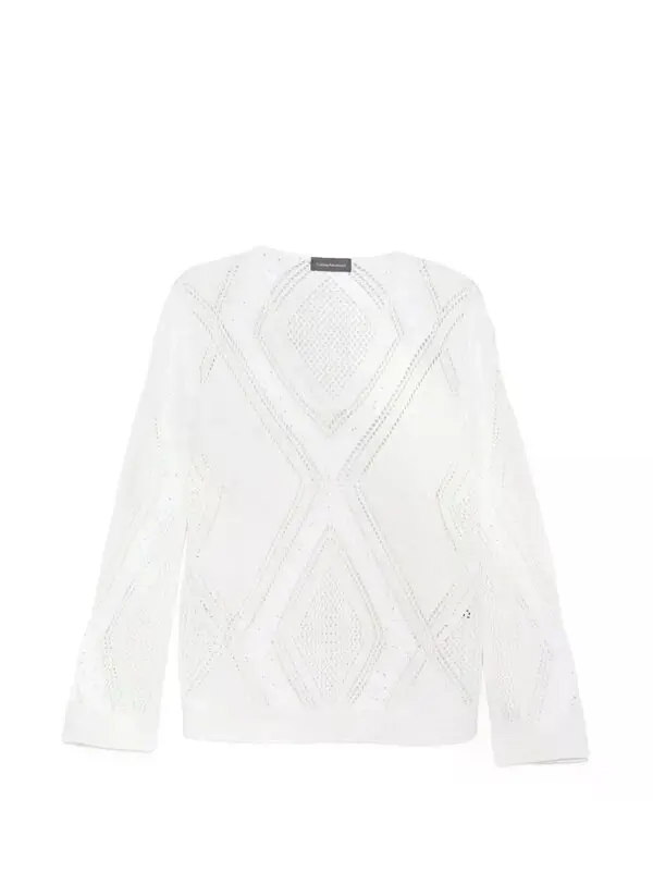 Lorena Antoniazzi Openwork V-neck Sweater