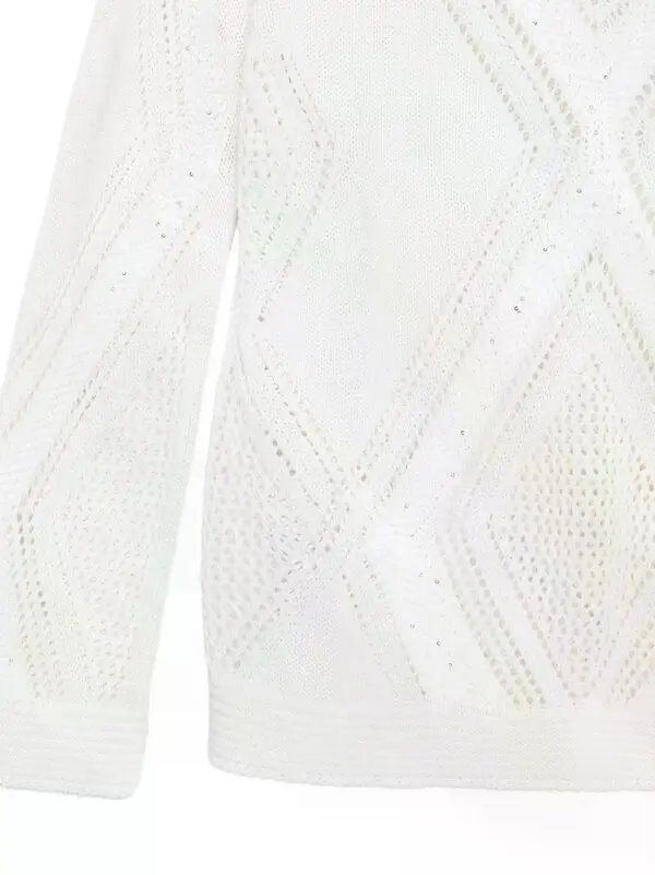 Lorena Antoniazzi Openwork V-neck Sweater