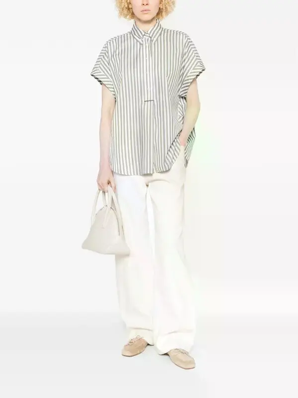 Brunello Cucinelli Striped Polo Top
