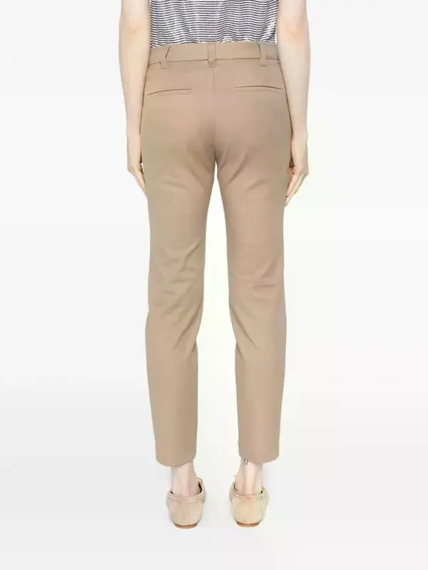 Brunello Cucinelli Regular Fit Trousers With Logo Patch - Neutrals