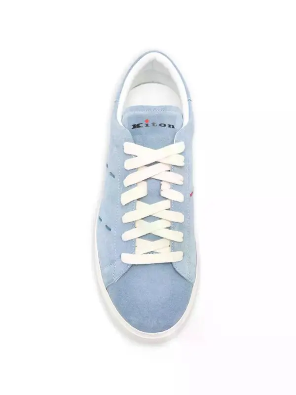 Kiton Stitching-detail Sneakers - Blue