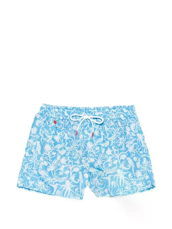 Kiton Floral Swim Shorts - Blue