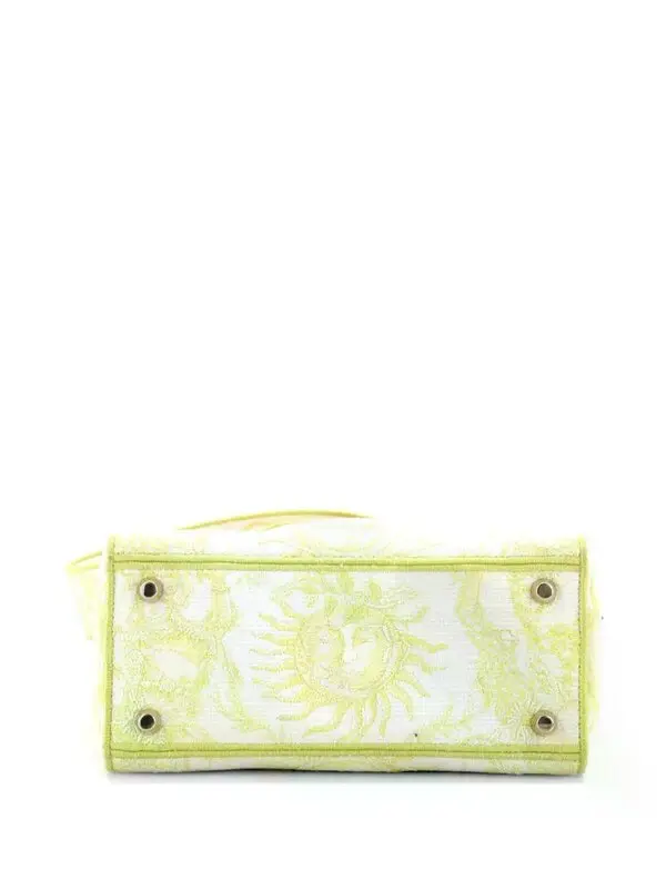 Dior Lady D-lite Embroidered Canvas Medium Satchel - Yellow