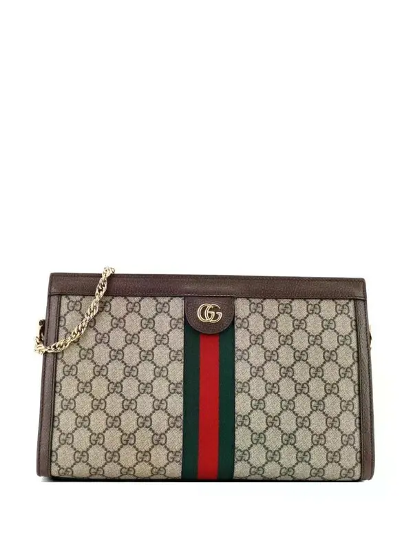 Gucci Ophidia Chain Gg Coated Canvas Medium Shoulder Bag - Brown