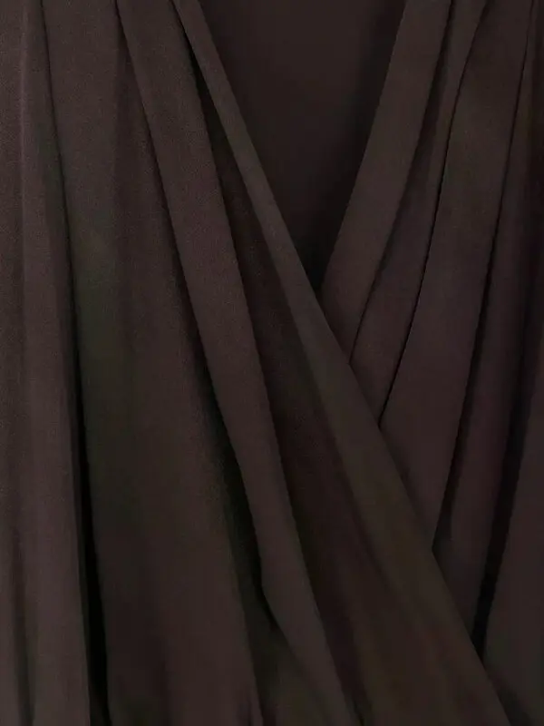 SEMICOUTURE Silk Wrap Shirt - Brown