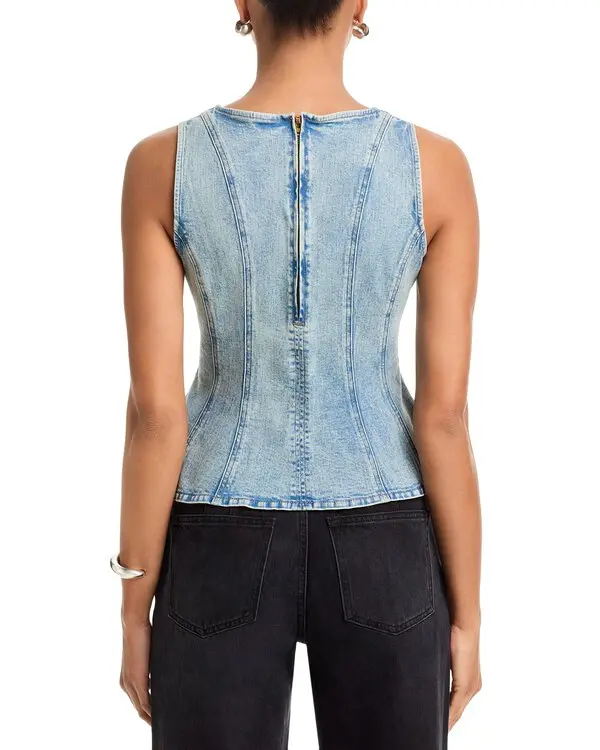 LEVI'S Leighton Peplum Seamed Denim Top