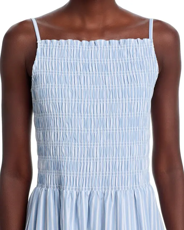 Michael Kors Striped Smocked Mini Dress