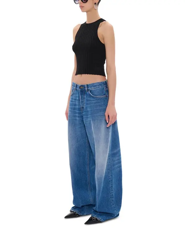 HAIKURE Bethany Wide Leg Jeans - Real Blue
