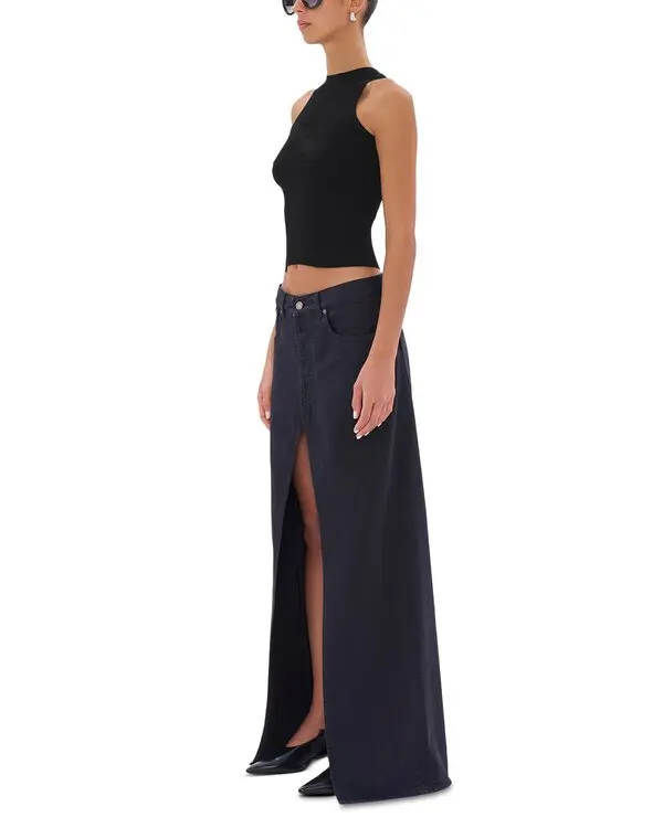 HAIKURE Gana Bull Slit Maxi Skirt