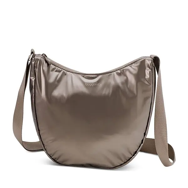 BAGGALLINI Swift Crescent Crossbody Bag - Copper Metallic