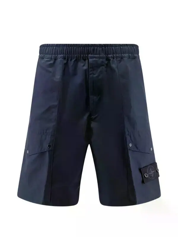 Stone Island Cargo Shorts With Logo Patch