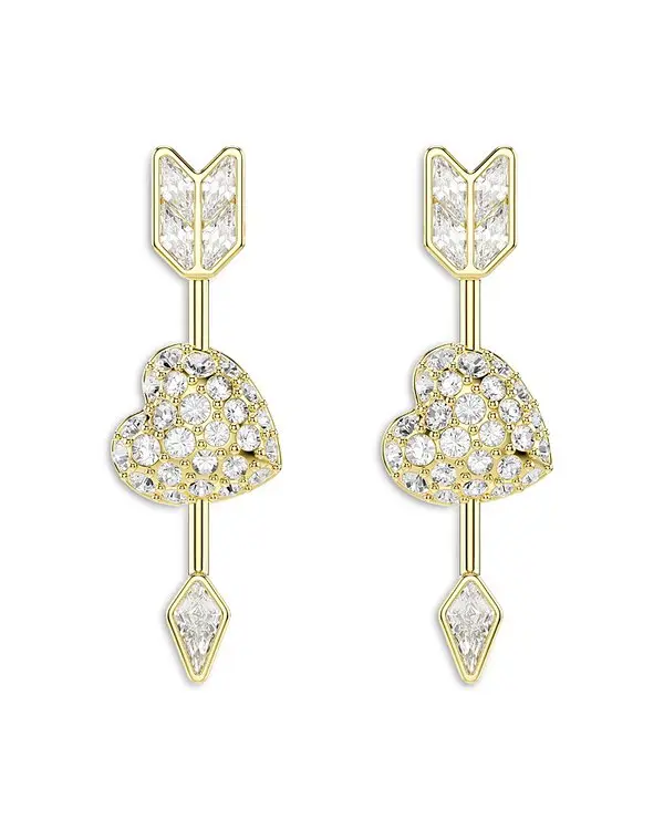 SWAROVSKI Idyllia Heart Arrow Drop Earrings - Gold