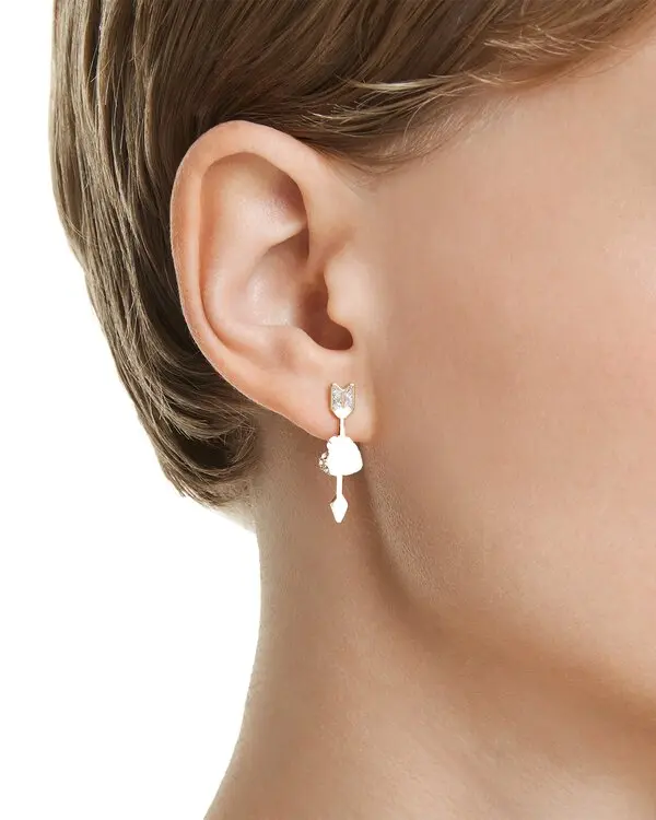 SWAROVSKI Idyllia Heart Arrow Drop Earrings - Gold