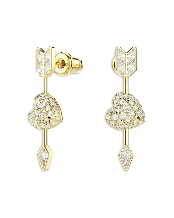 SWAROVSKI Idyllia Heart Arrow Drop Earrings - Gold