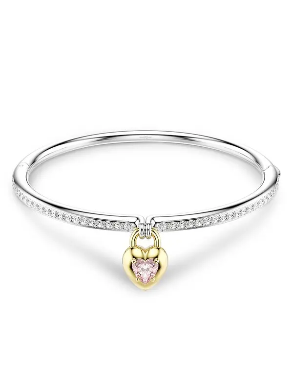 SWAROVSKI Idyllia Heart Charm Bangle Bracelet - Two Tone