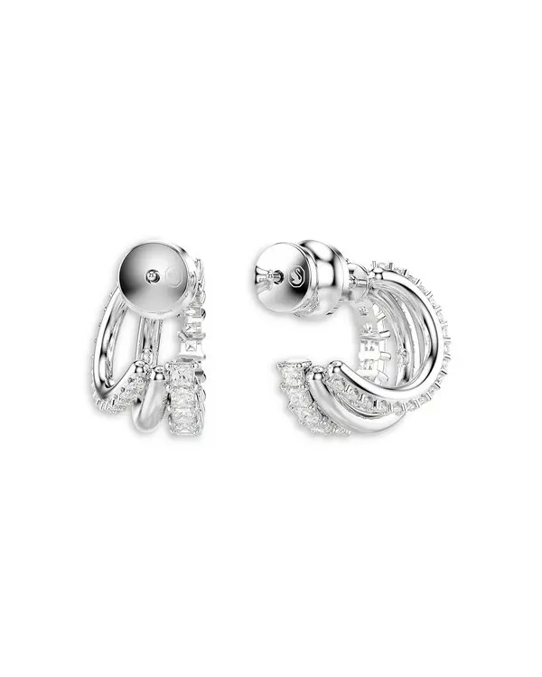 SWAROVSKI Hyperbola Cubic Zirconia Triple Row Hoop Earrings - White