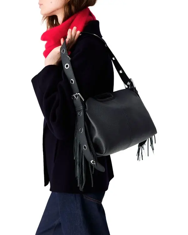 Maje Miss M Leather Crossbody Bag