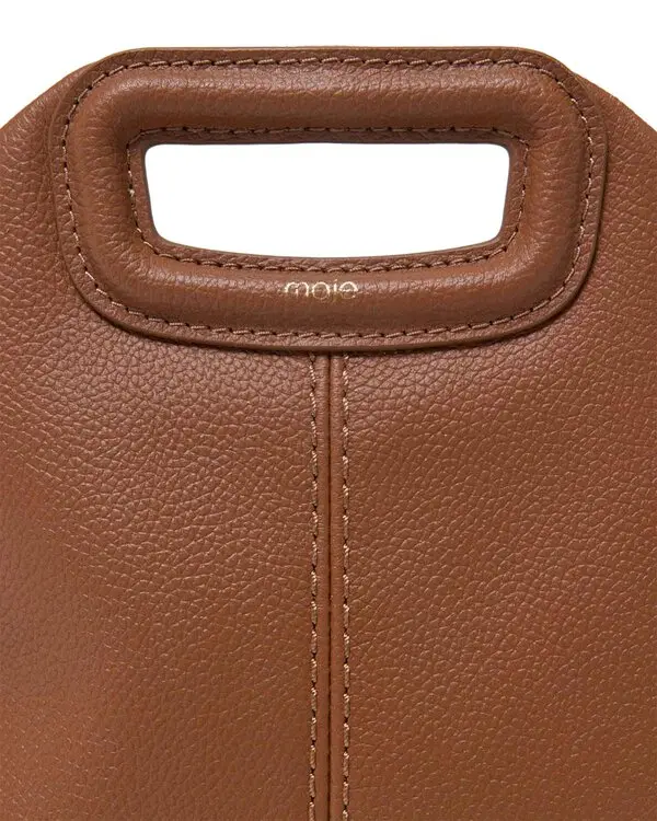 Maje Miss M Leather Crossbody Bag With Fringes - Cognac Brown