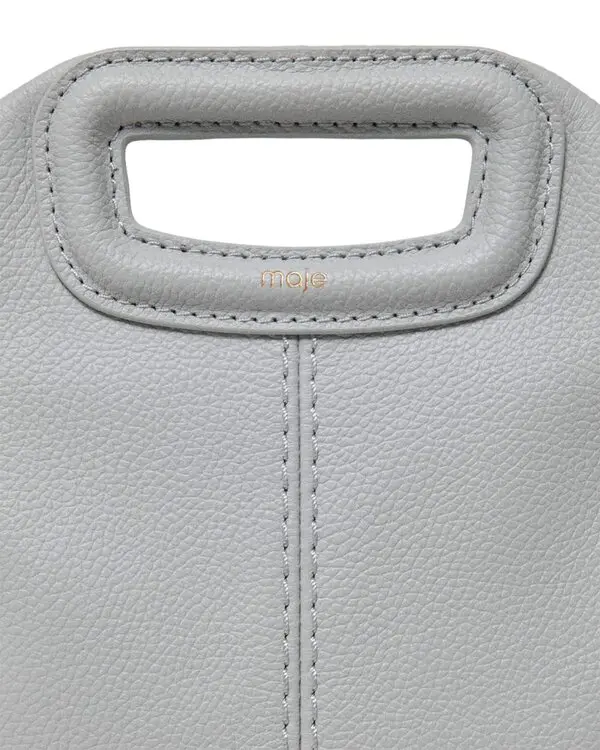 Maje Miss M Leather Crossbody Bag - Light Grey