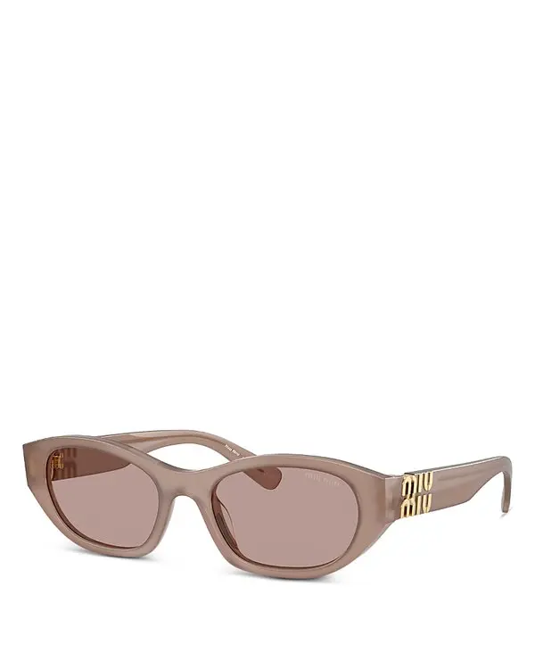 Miu Miu Oval Sunglasses, 53mm - Grey
