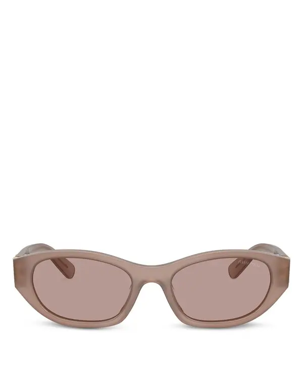 Miu Miu Oval Sunglasses, 53mm - Grey