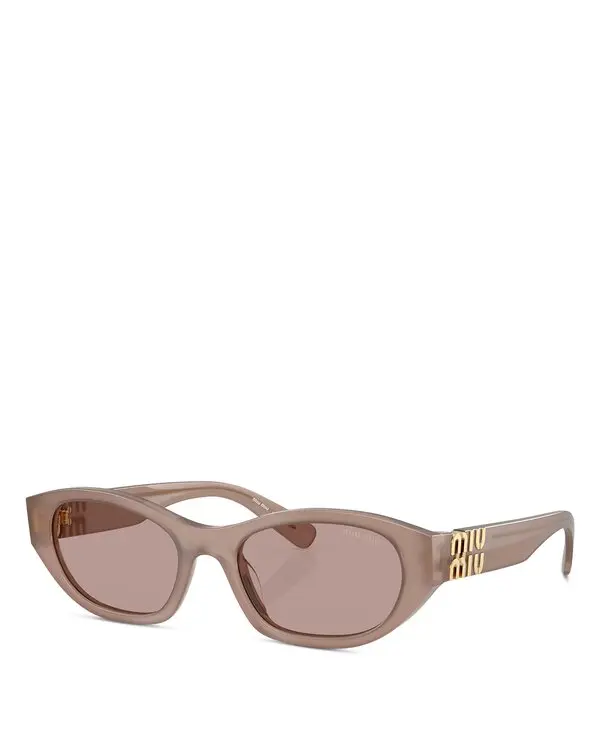 Miu Miu Oval Sunglasses, 53mm - Grey