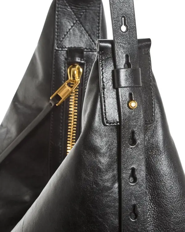 Moschino Large Leather Hobo Shoulder Bag
