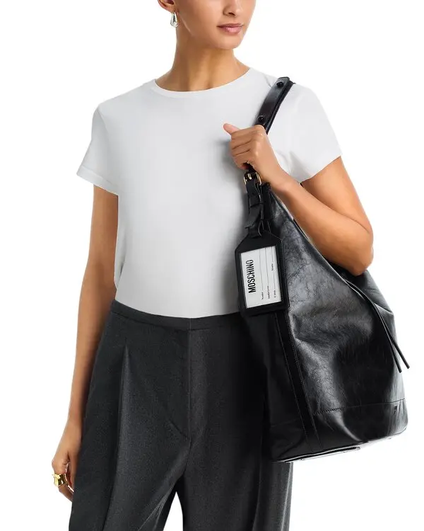 Moschino Leather Hobo Shoulder Bag