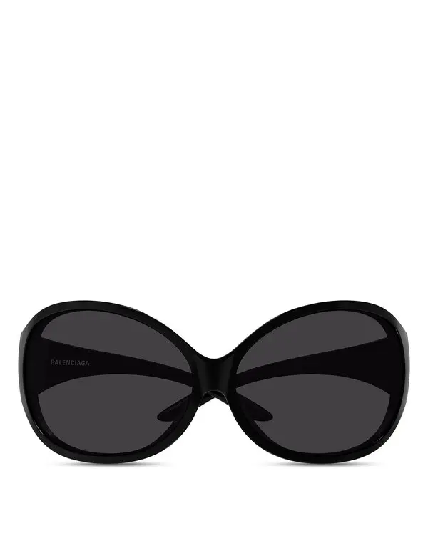 Balenciaga Oval Sunglasses, 88mm - Black