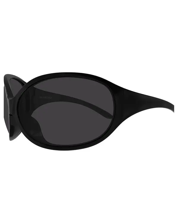 Balenciaga Oval Sunglasses, 88mm - Black