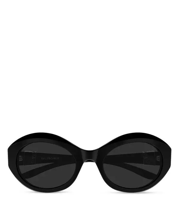 Balenciaga Round Frame Sunglasses, 57mm - Black