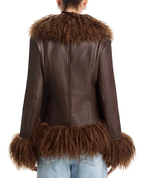 SUSANNA CHOW Leather Dorothy Brown Jacket