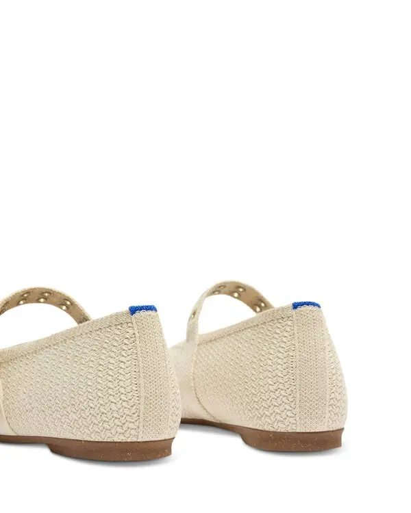 Rothy's Max Buckle Knit Mesh Mary Jane Flats - Cream Woven