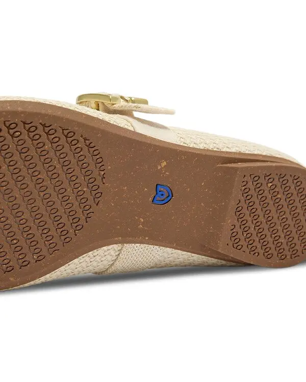 Rothy's Max Buckle Knit Mesh Mary Jane Flats - Cream Woven